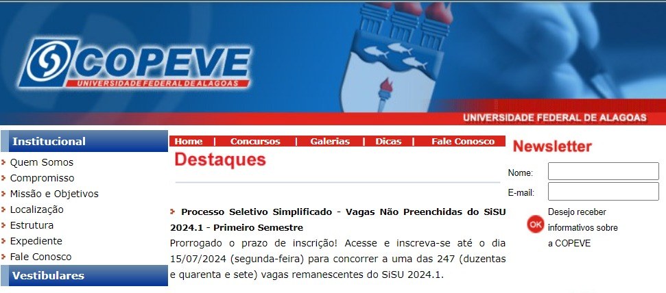 Copeve prorroga inscrições para vagas remanescentes do Sisu — Notícias