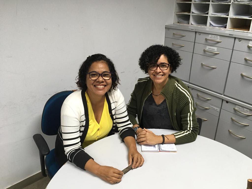 Edna Cabral, técnica da Semed, e a professora Miran Abs — Notícias