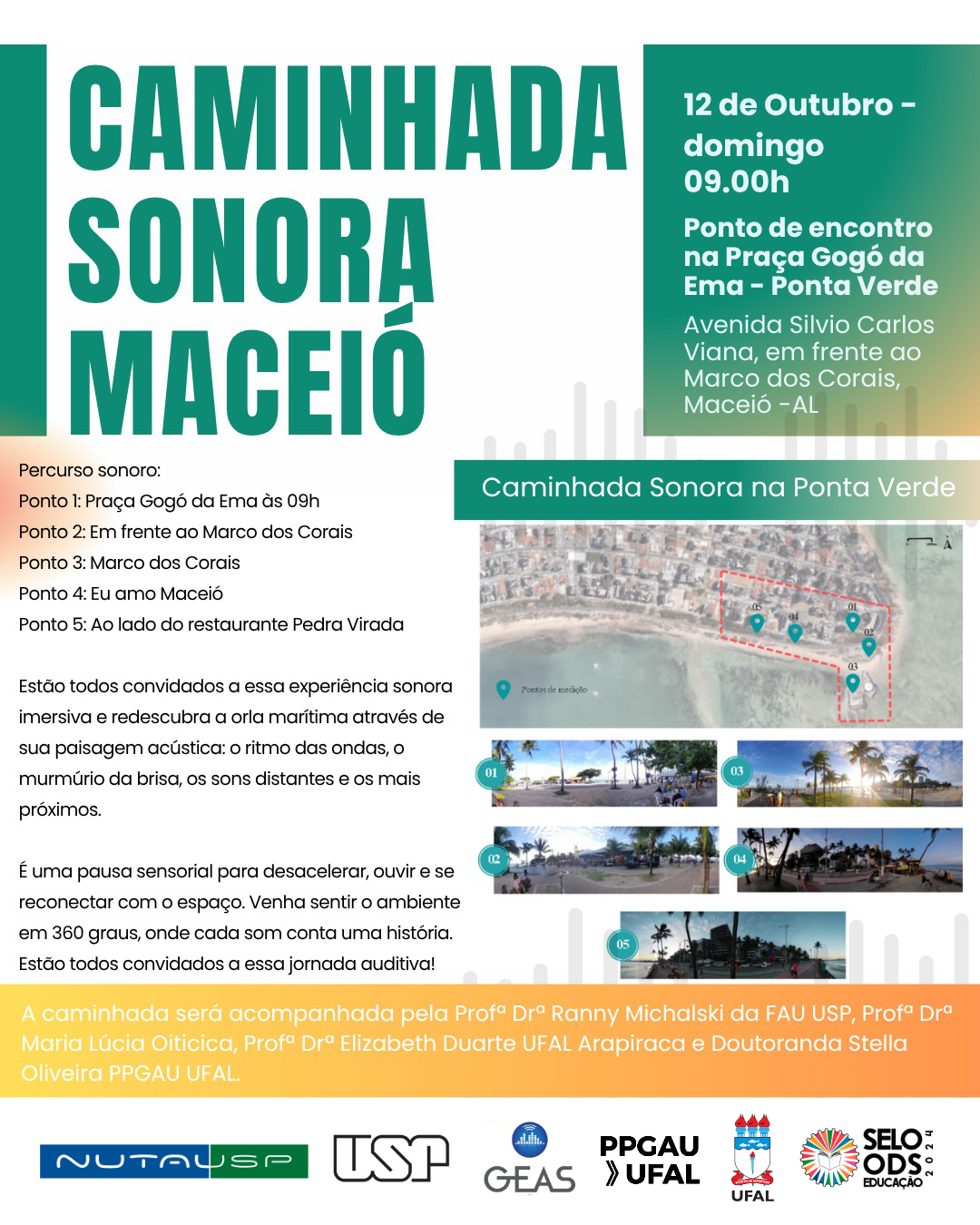 Ufal promove palestra e caminhada sobre paisagem sonora — Notícias